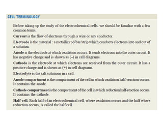 Electrochemical cells notes | PDF