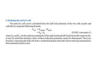 Electrochemical cells notes | PPT