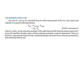 Electrochemical cells notes | PPTX