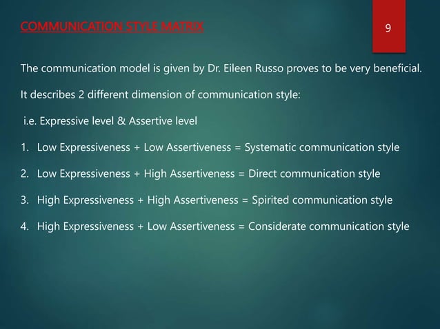 Elements of communication, Communication style | PPTX