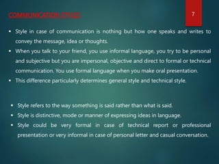 Elements of communication, Communication style | PPTX