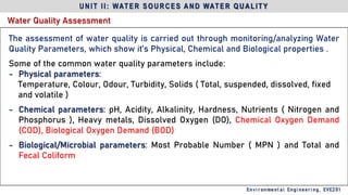 Water sources and water quality parameters | PDF