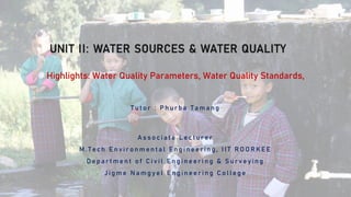 Water sources and water quality parameters | PDF