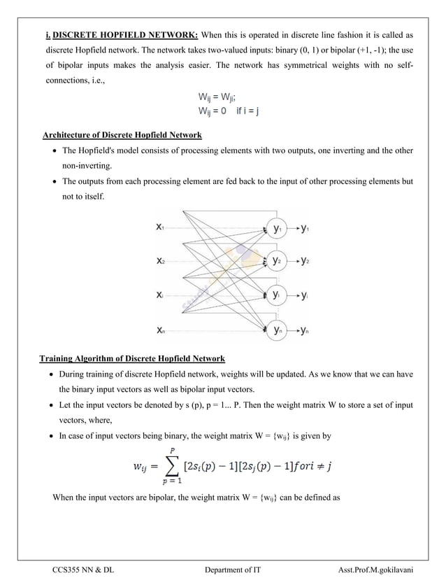 CCS355 Neural Network & Deep Learning Unit II Notes with Question bank ...