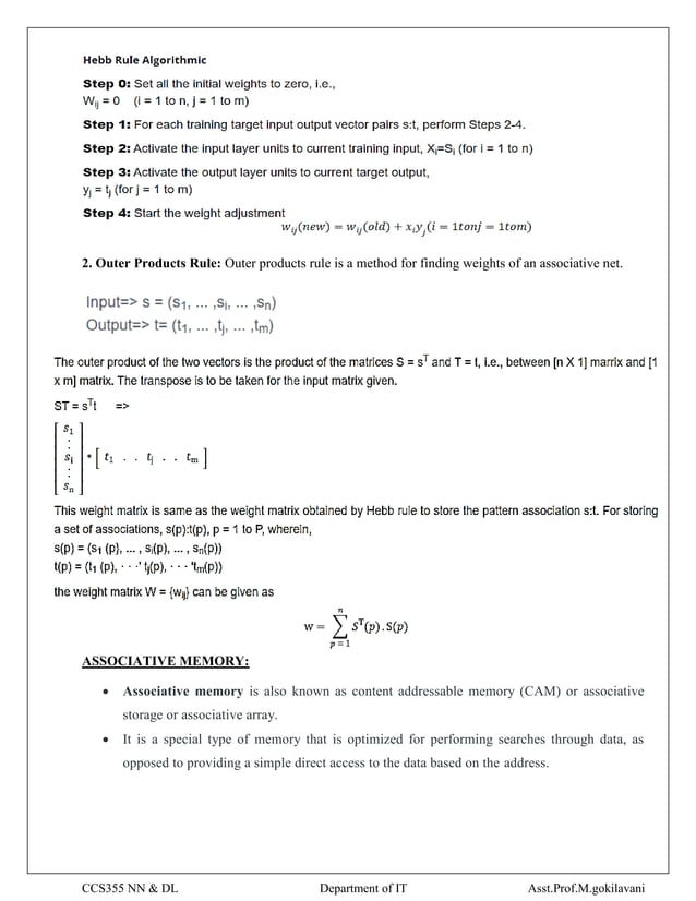 CCS355 Neural Network & Deep Learning Unit II Notes with Question bank ...