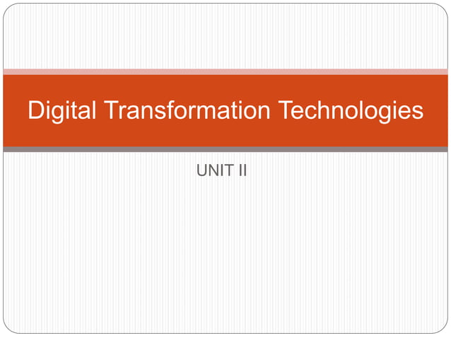 Emerging technologies - Digital Transformation | PPT