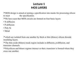 UNIT II regarding Layout lamda rules in the design process of MOS ...