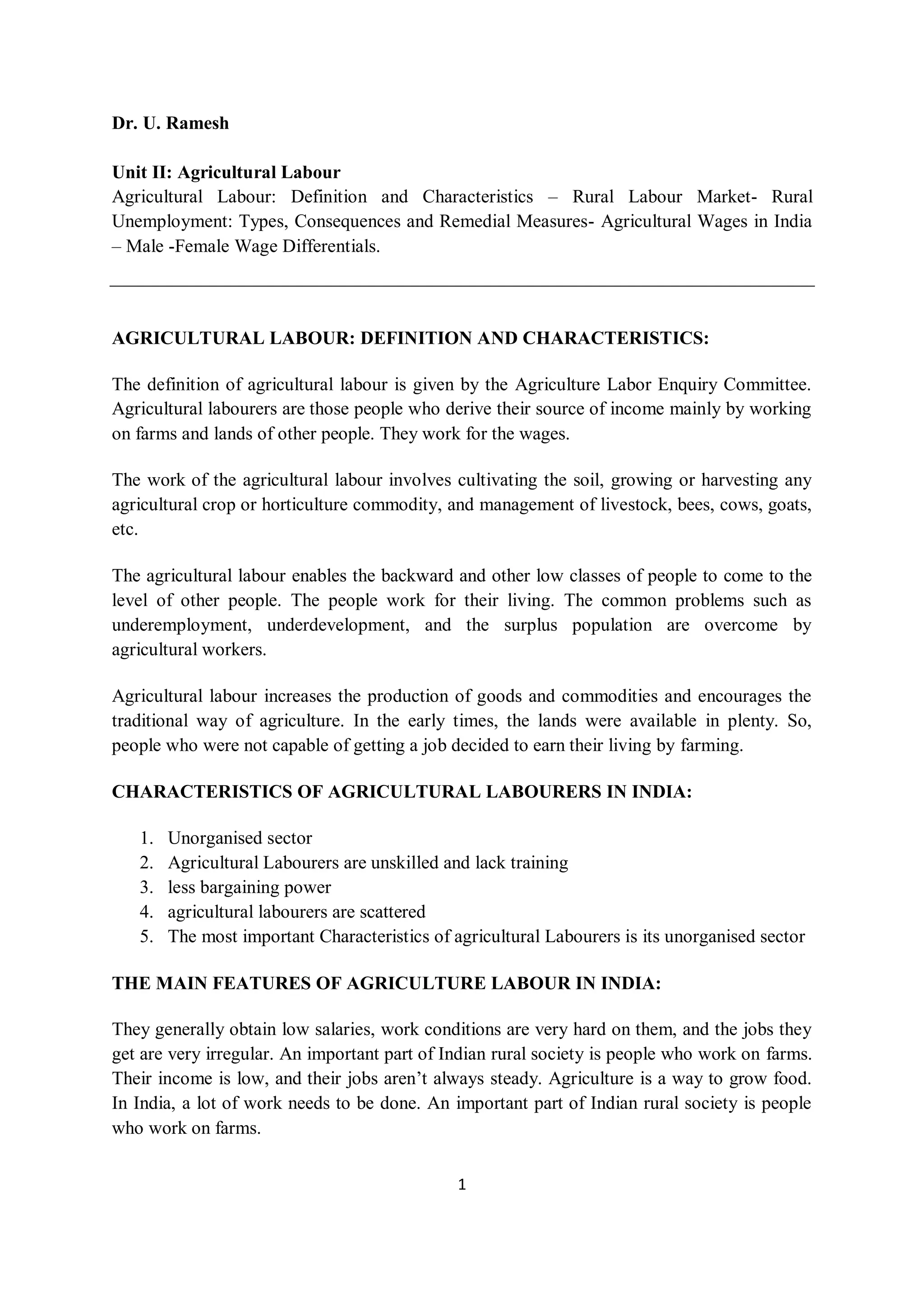 Agricultural Economics: Agricultural Labour.pdf
