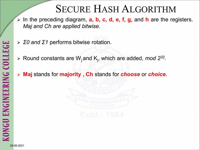Design of Secure Hash Algorithm(SHA) | PPT