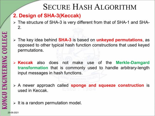 Design of Secure Hash Algorithm(SHA) | PPT