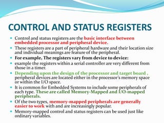 SYBSC IT SEM IV EMBEDDED SYSTEMS UNIT II Embedded Systems Peripherals | PPT