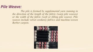 UNIT II -Fancy Weaves , types, explanation | PPTX