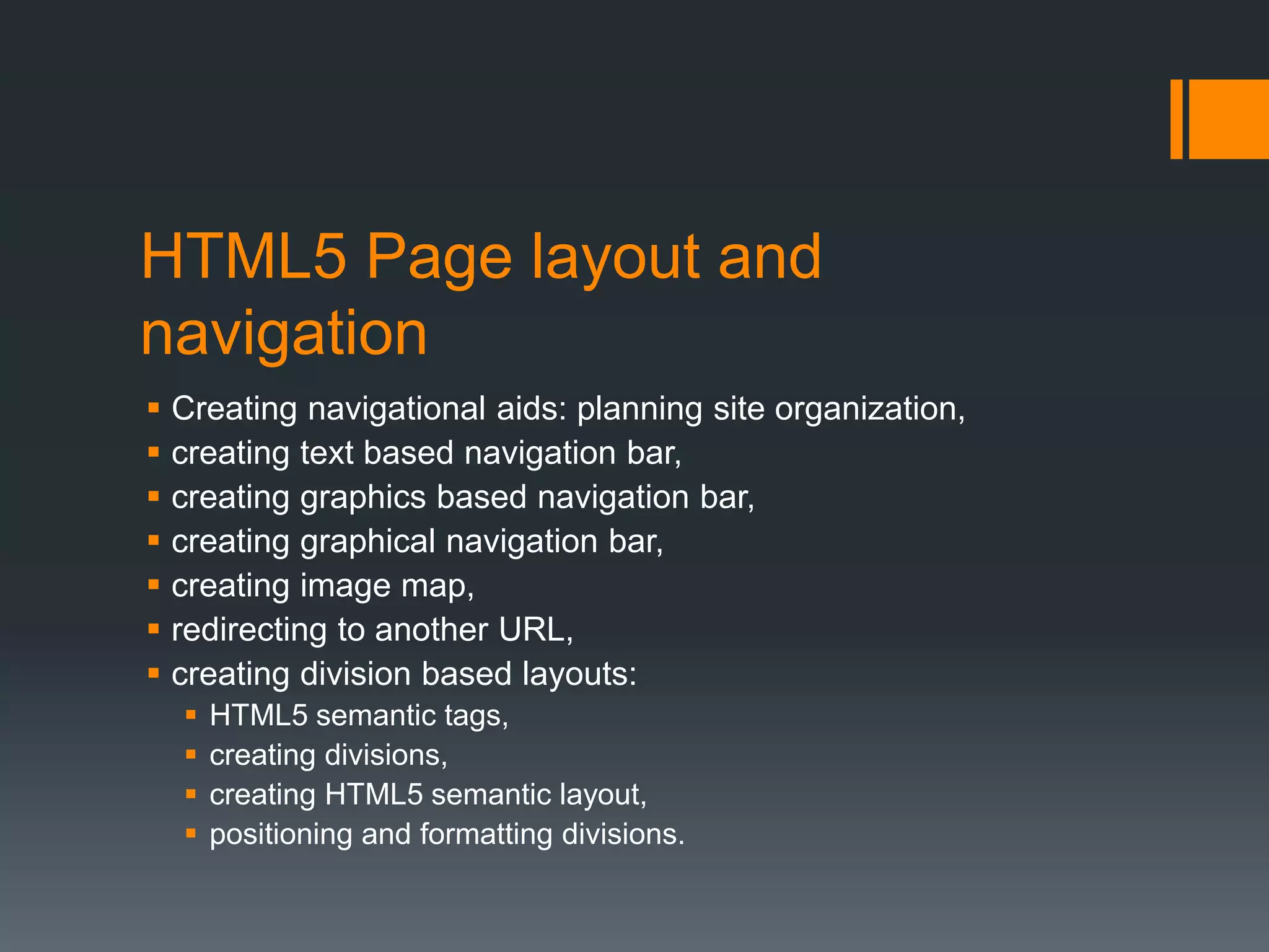 Fybsc It Web Programming Unit Ii Html Page Layout And Navigation Ppt