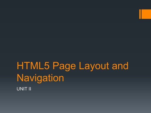 FYBSC IT Web Programming Unit II Html Page Layout & Navigation | PPT