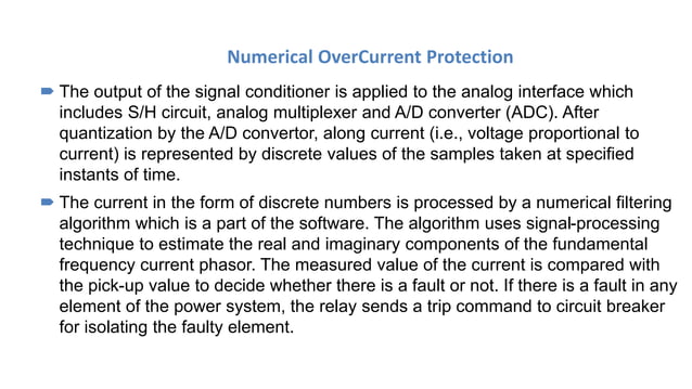 Basic principle of Numeric relay and static relay.ppt | Technology & Computing