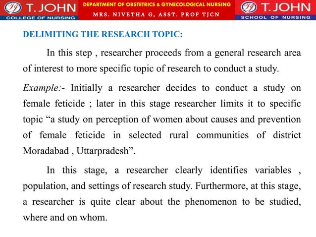 Research problem/ Research Question | PPTX | Medical Health