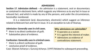 Unit II - Statement – Admissions and Confessions.pptx