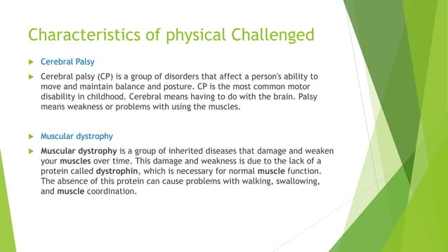 Physical challenged children and Role of teacher | PPTX | Brain and ...