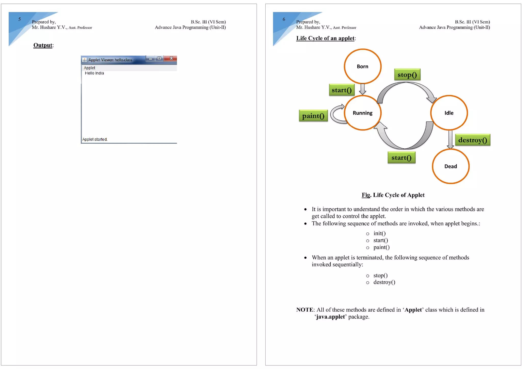 B.Sc. III(VI Sem) Advance Java Unit2: Appet | PPT