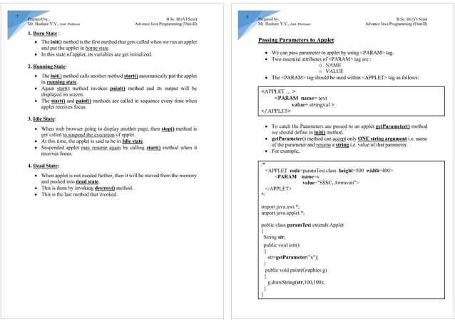 B.Sc. III(VI Sem) Advance Java Unit2: Appet | PPT