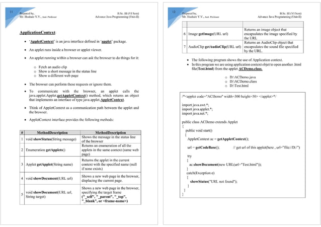 B.Sc. III(VI Sem) Advance Java Unit2: Appet | PPT