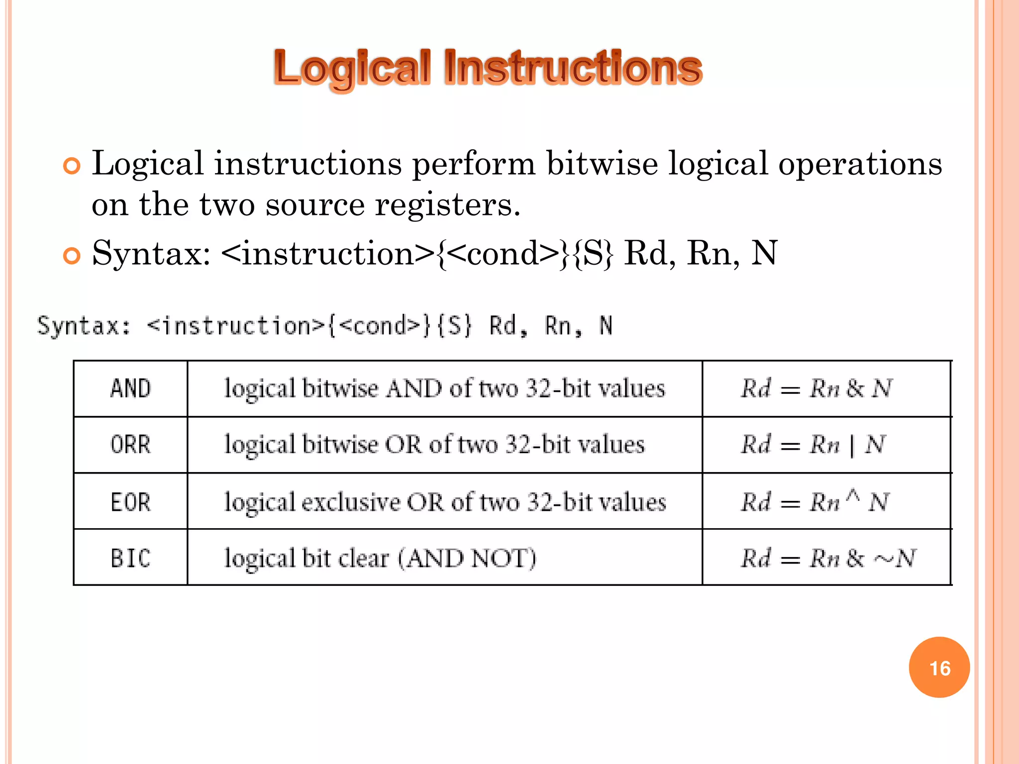 Unit II arm 7 Instruction Set | PDF