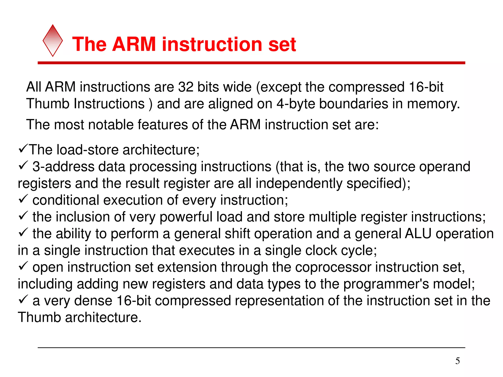 Unit II arm 7 Instruction Set | PPT
