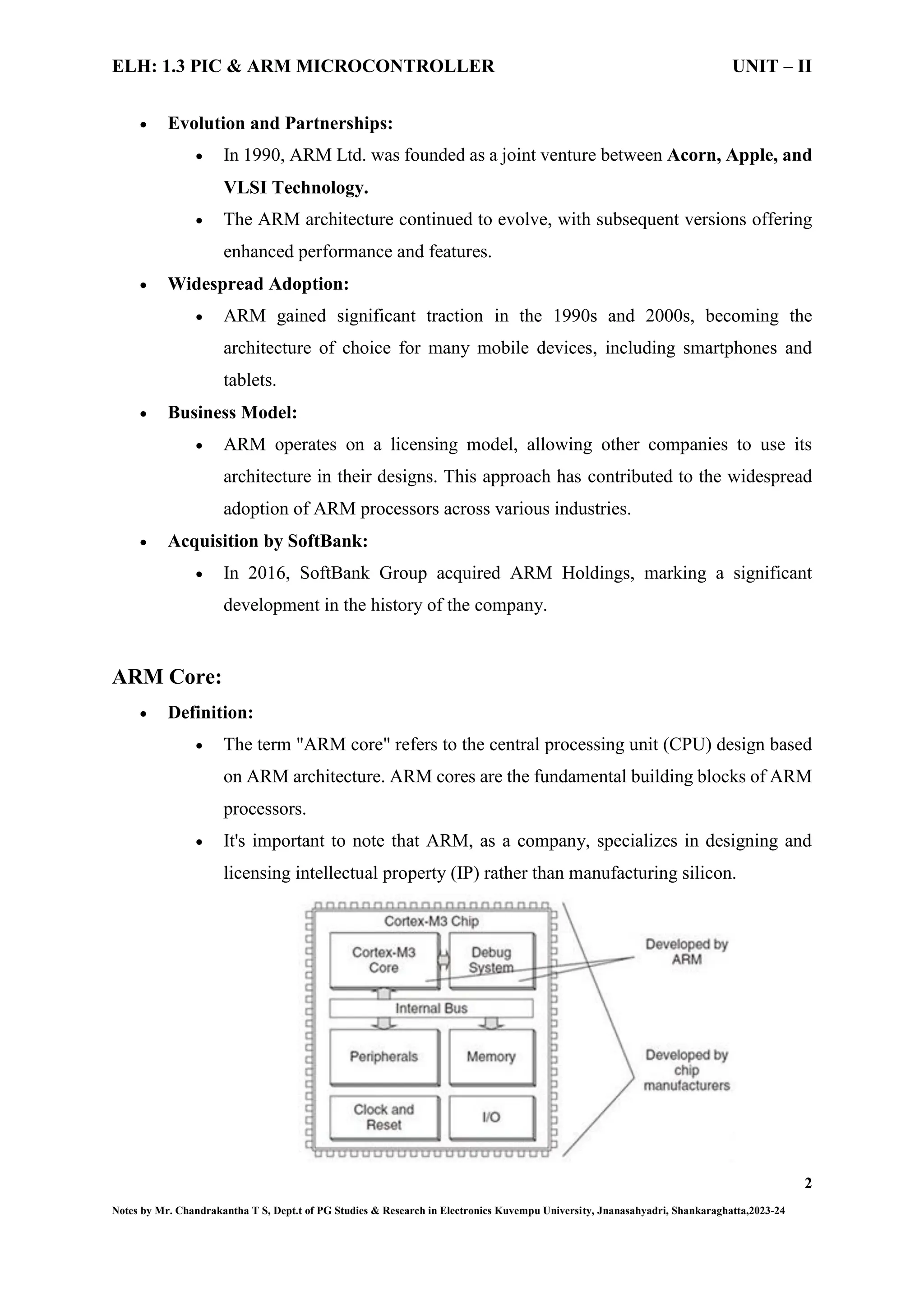 ELH-1.3 PIC & ARM MICROCONTROLLER UNIT II ARM Processor | PDF