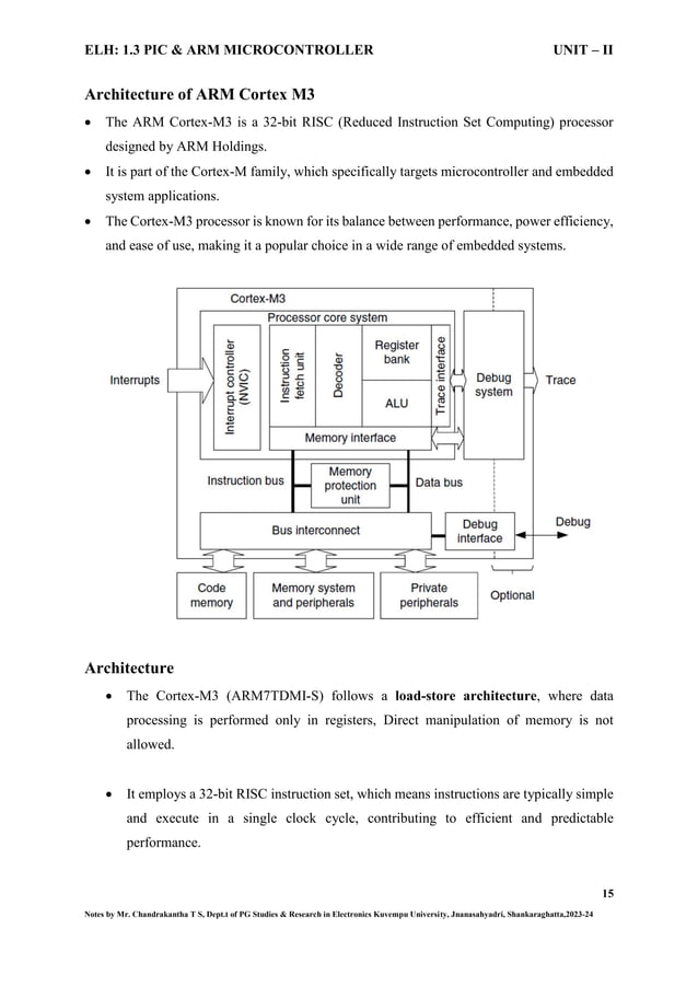 ELH-1.3 PIC & ARM MICROCONTROLLER UNIT II ARM Processor | PDF