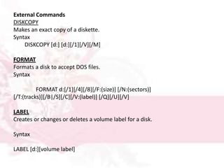 Unit II - MS DOS Commands | PPTX