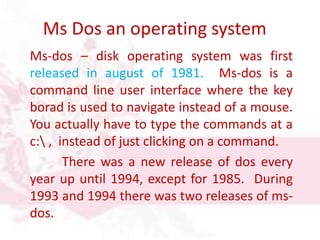 Unit II - MS DOS Commands | PPTX