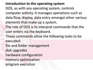 Unit II - MS DOS Commands | PPTX