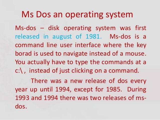 Unit II - MS DOS Commands