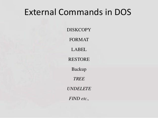 Unit II - MS DOS Commands