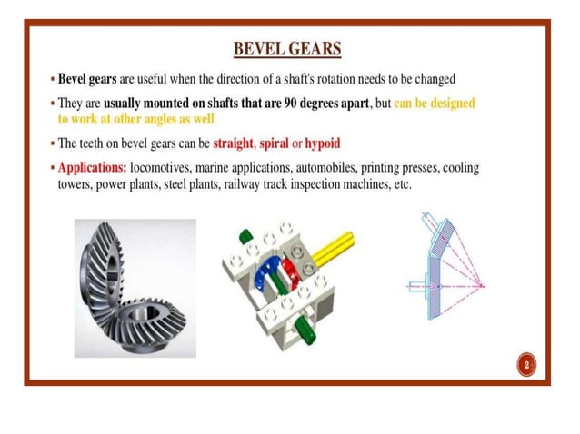 Unit ii bevel gears | PPT | Physics | Science