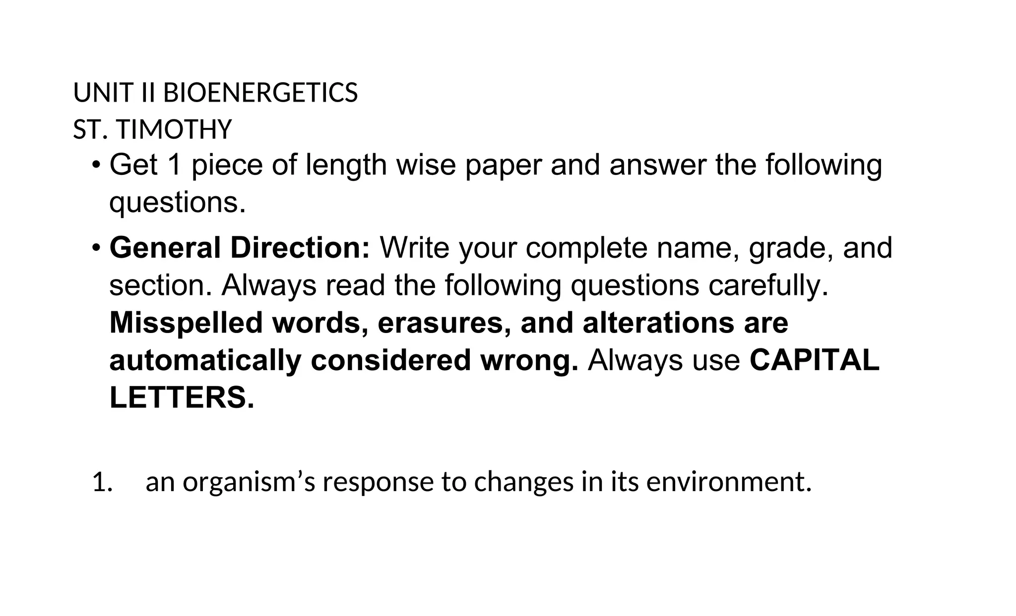 UNIT II BIOENERGETICS for senior high school | DOCX
