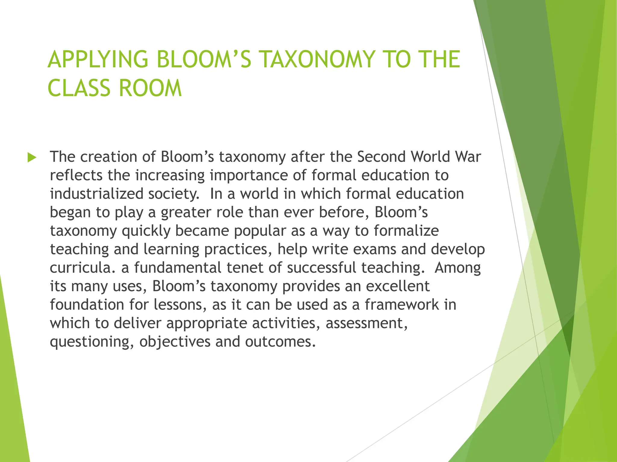 Bloom taxonomy, teaching and learning // | PDF