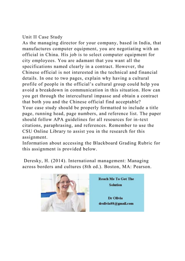 Unit II Case StudyAs the managing director for your company, bas.docx | Business | Business and ...