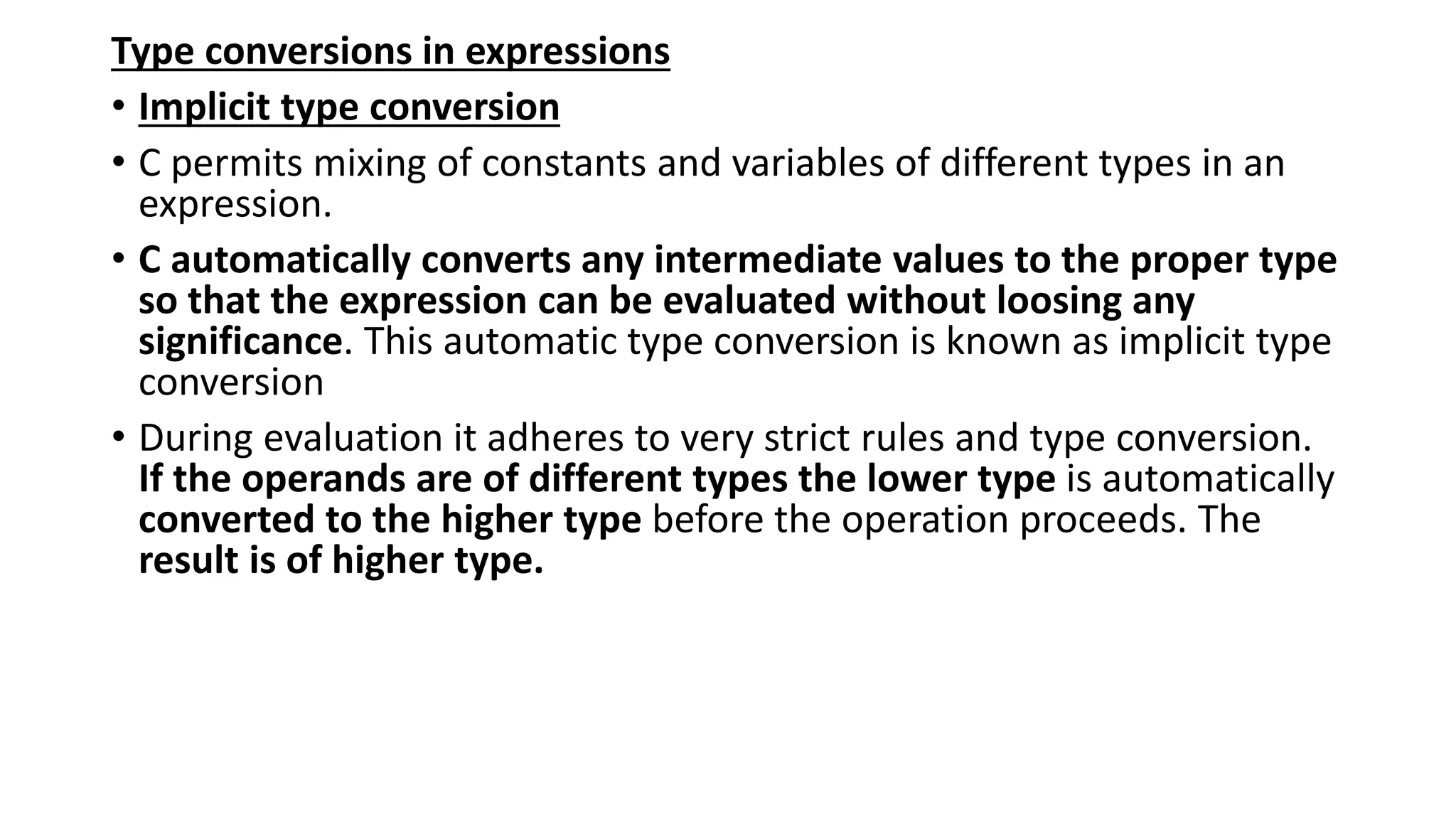 Unit ii chapter 1 operator and expressions in c | PDF