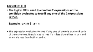 Unit ii chapter 1 operator and expressions in c | PDF
