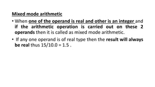 Unit ii chapter 1 operator and expressions in c | PDF