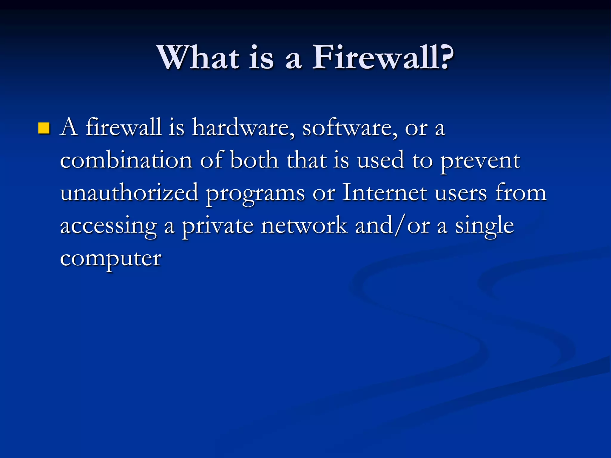 Unit II Chapter 6 firewalls.ppt | Computer Networking | Computing
