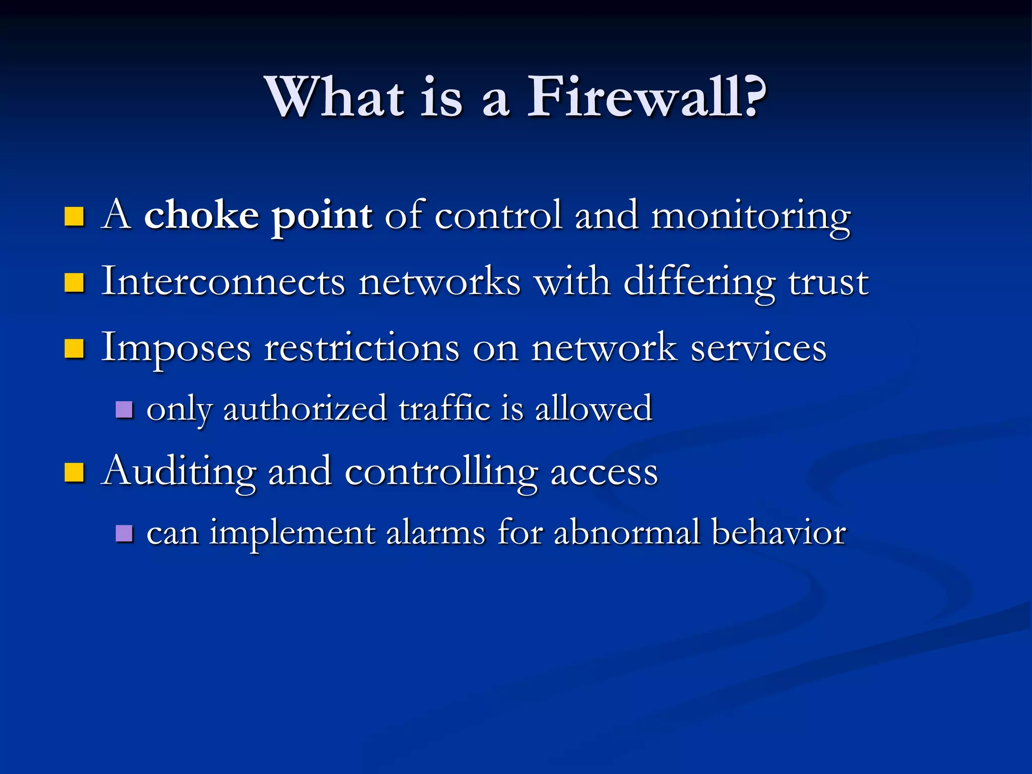 Unit II Chapter 6 firewalls.ppt | Computer Networking | Computing
