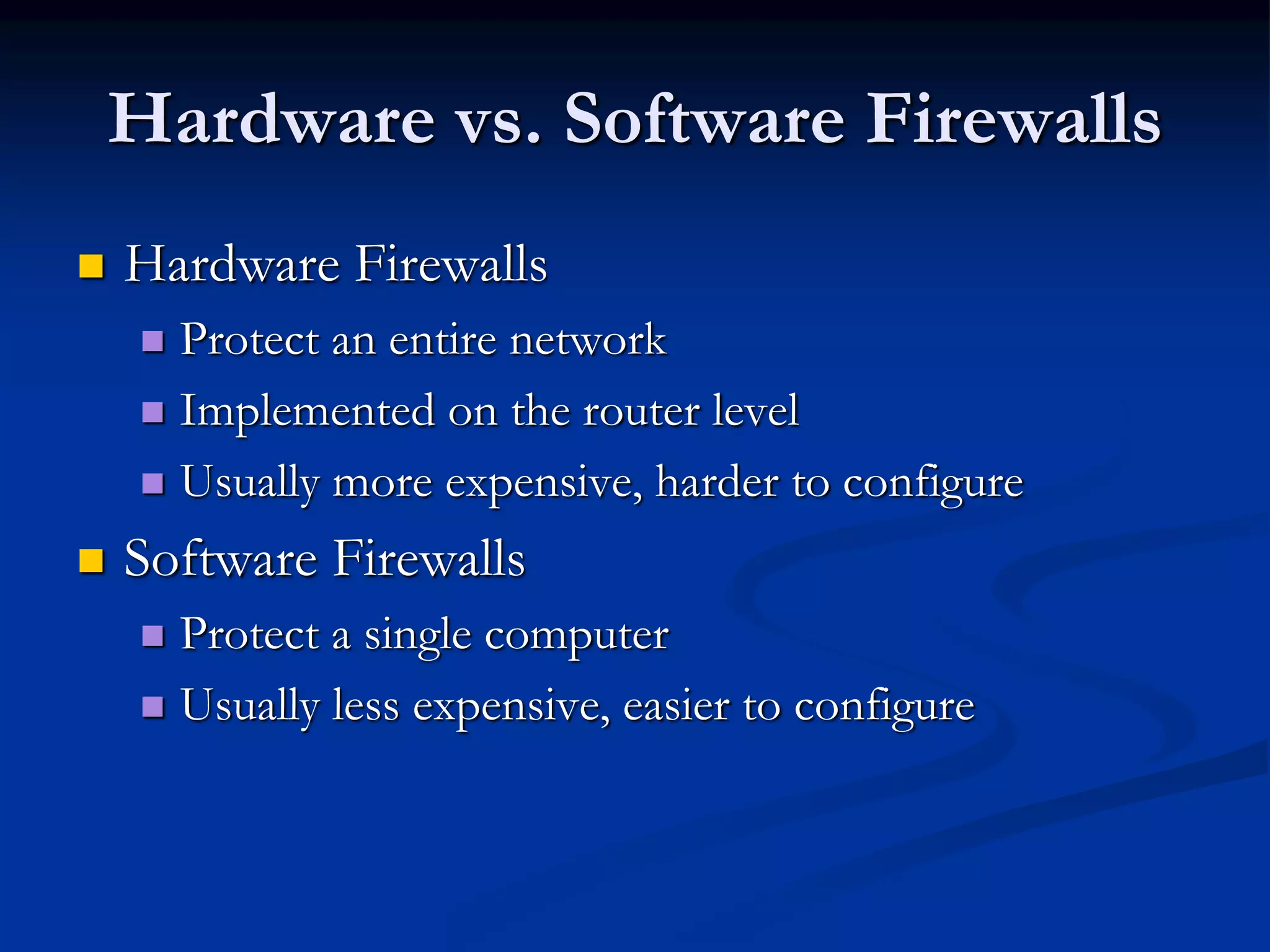Unit II Chapter 6 firewalls.ppt | Computer Networking | Computing