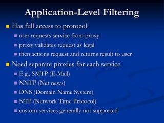 Unit II Chapter 6 firewalls.ppt | Computer Networking | Computing