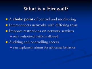 Unit II Chapter 6 firewalls.ppt | Computer Networking | Computing