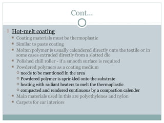 Unit ii coating.of textile fabric ppt | PPT