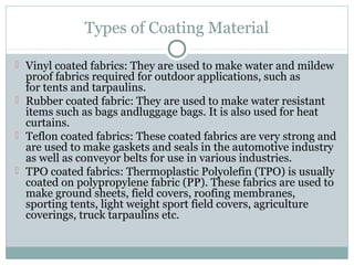 Unit ii coating.of textile fabric ppt | PPT
