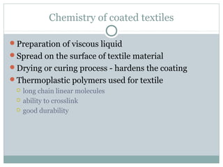Unit ii coating.of textile fabric ppt | PPT