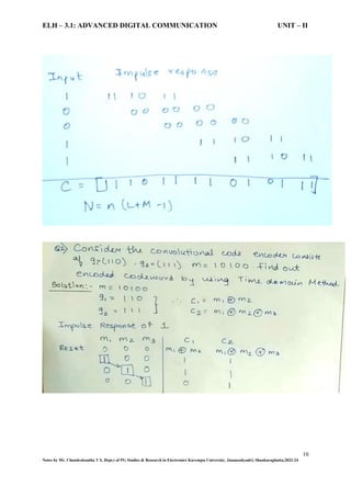 ELH – 3.1: ADVANCED DIGITAL COMMUNICATION UNIT – II Coding techniques | PDF